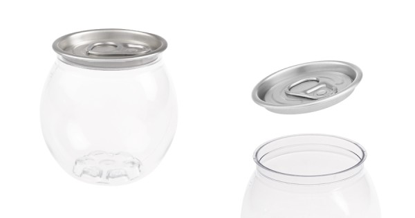 Пластмасова бутилка (PET) 210 мл тип КЕН прозрачна сферична с алуминиева капачка (необходимо е ...